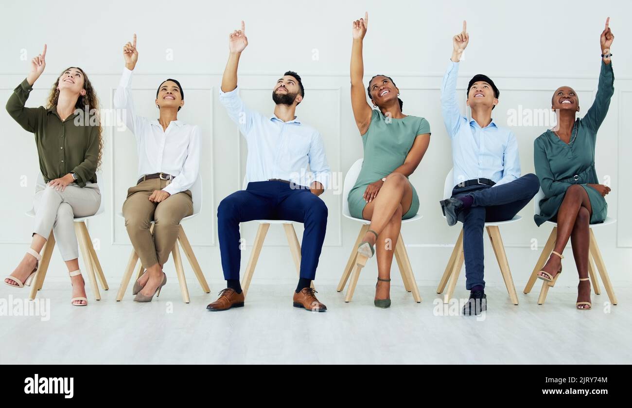 Office hands up hi-res stock photography and images - Alamy