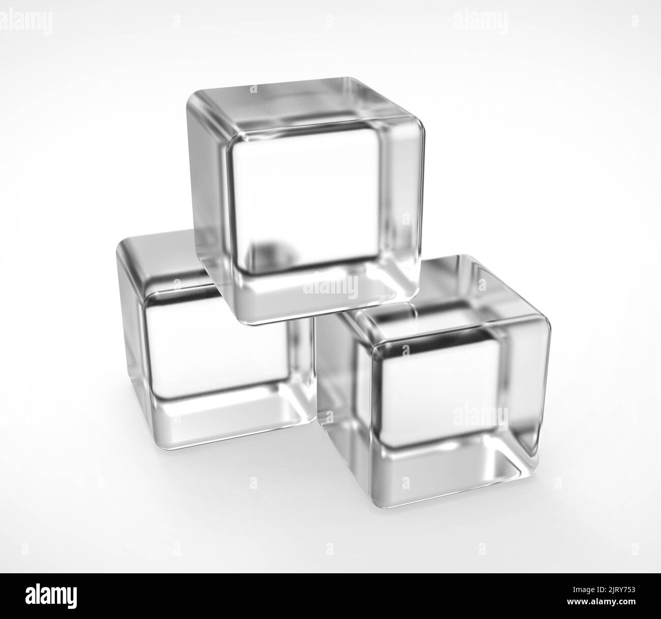 Glass water three ice cubes Black and White Stock Photos & Images - Alamy