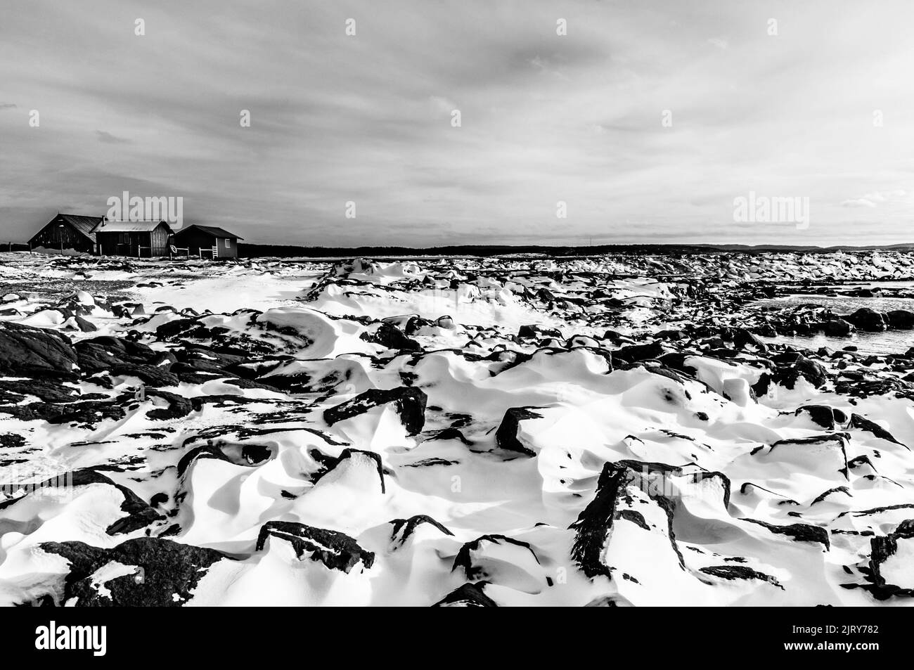 Twilight moon over city Black and White Stock Photos & Images - Alamy