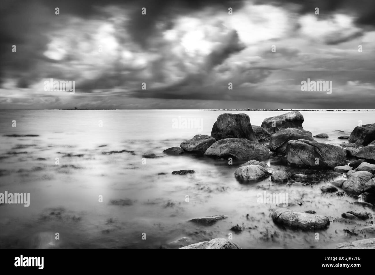 Cool landscape picture over landscape i sweden. sunset and ocean. nice ...