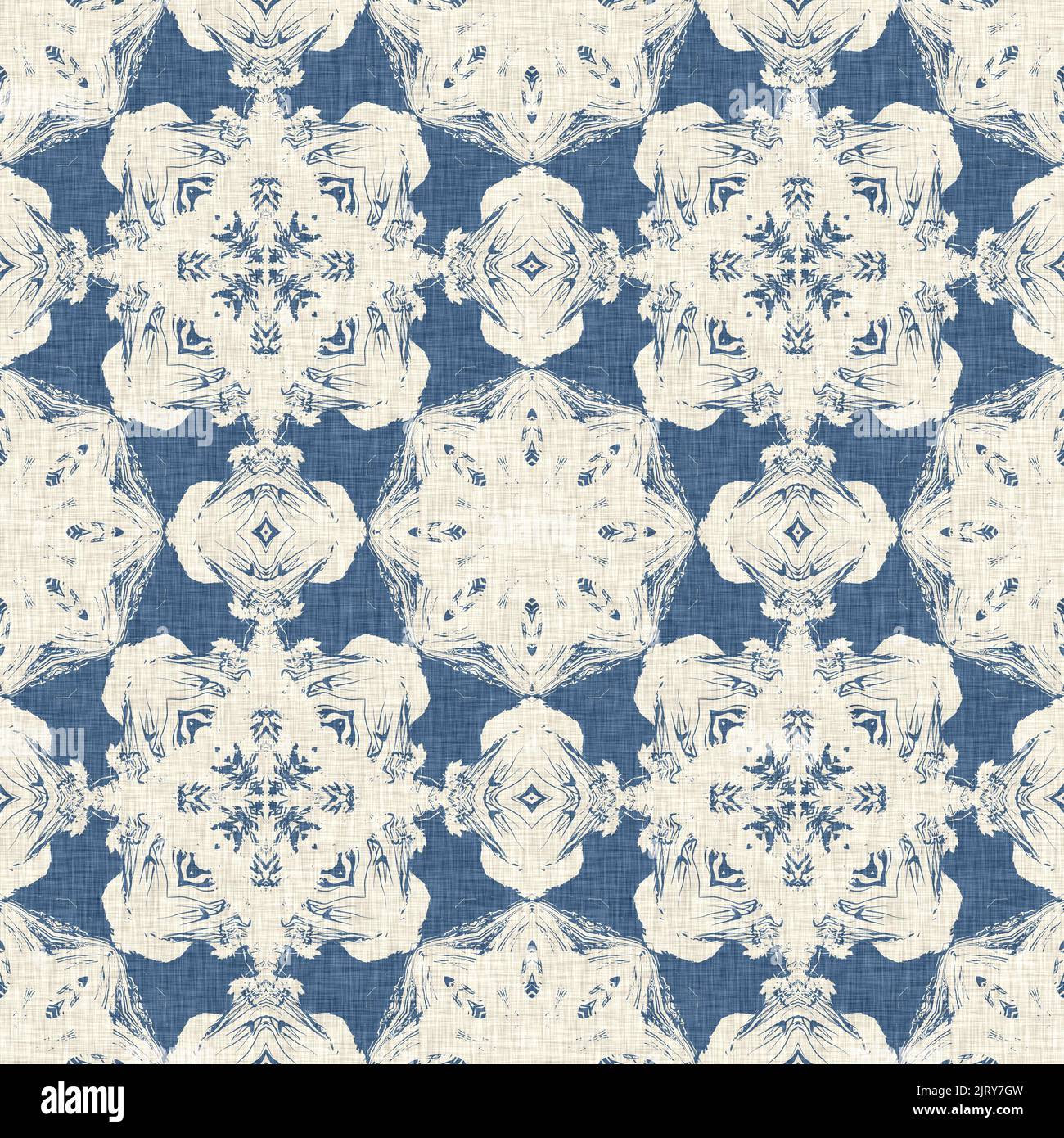 French blue quilt printed fabric pattern for shabby chic home decor ...