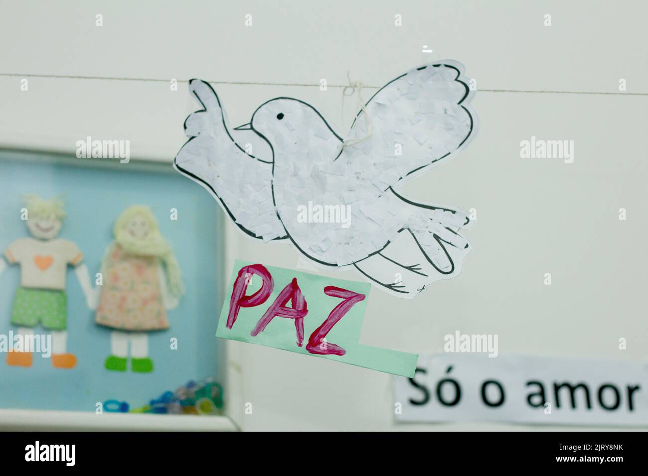 brazilian information boards with the words peace and only love Stock ...