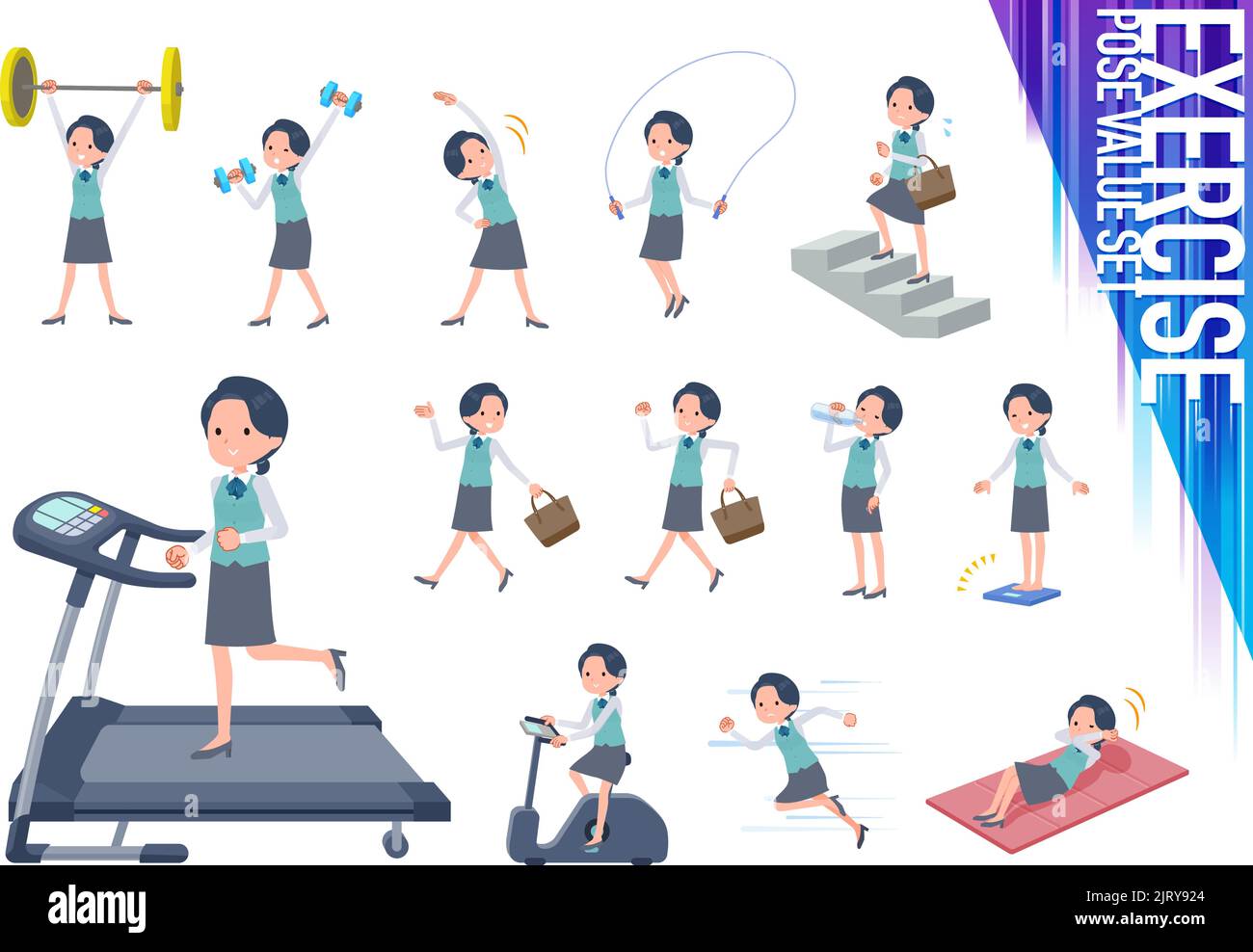 Woman 30s on stairs Stock Vector Images - Alamy