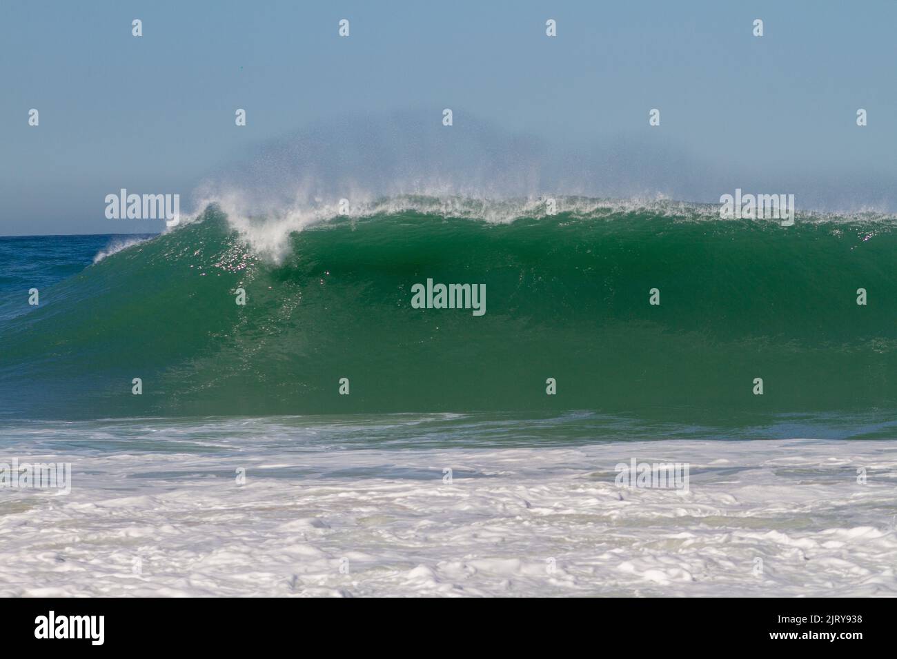 classic wave breaking at rudder beach in Rio de Janeiro - Brazil Stock ...