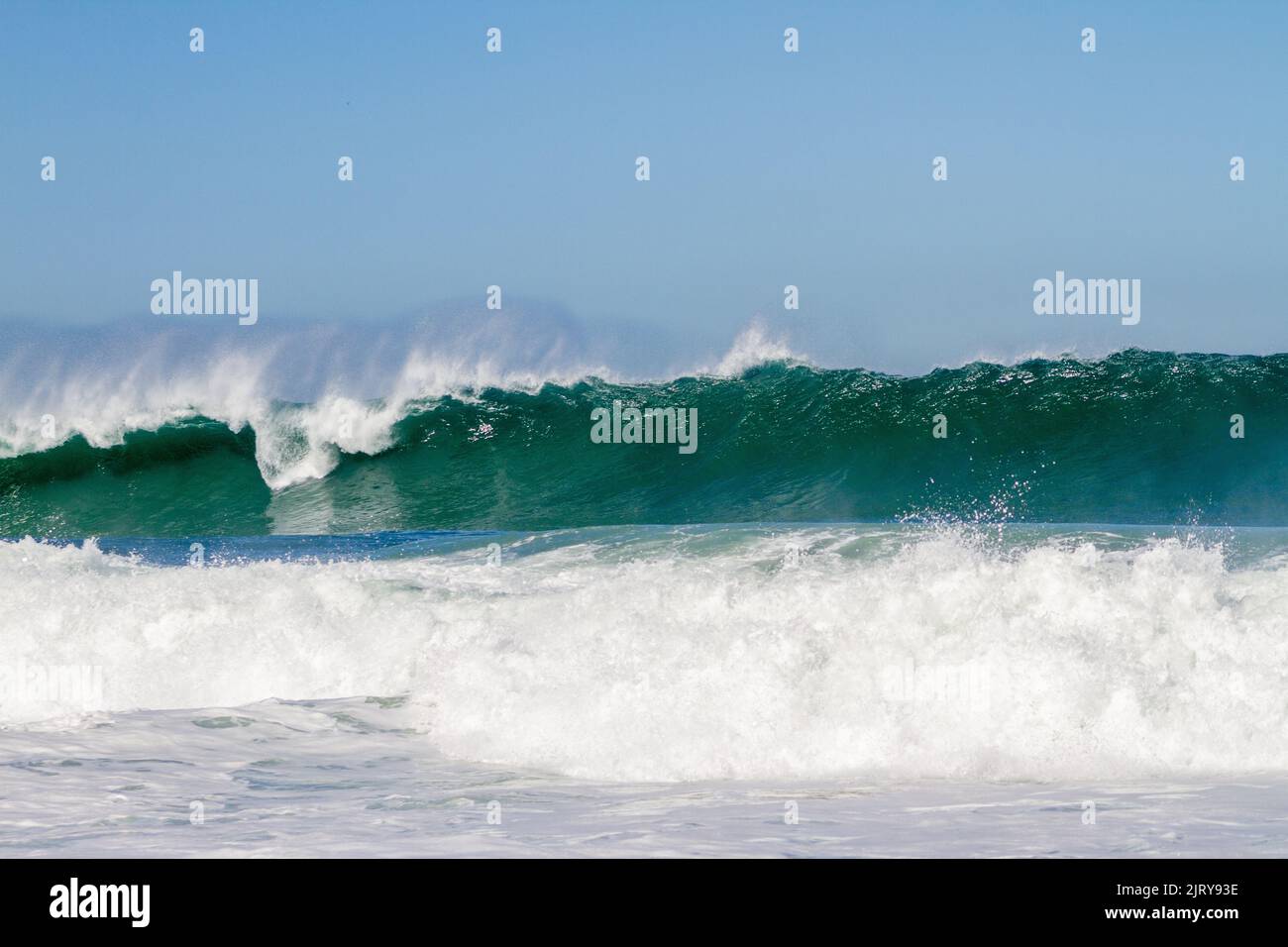 classic wave breaking at rudder beach in Rio de Janeiro - Brazil Stock ...
