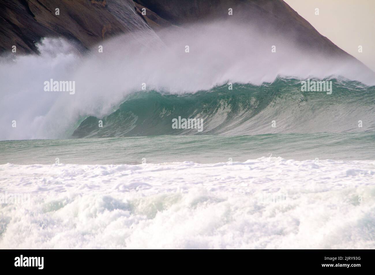 classic wave breaking at rudder beach in Rio de Janeiro - Brazil Stock ...