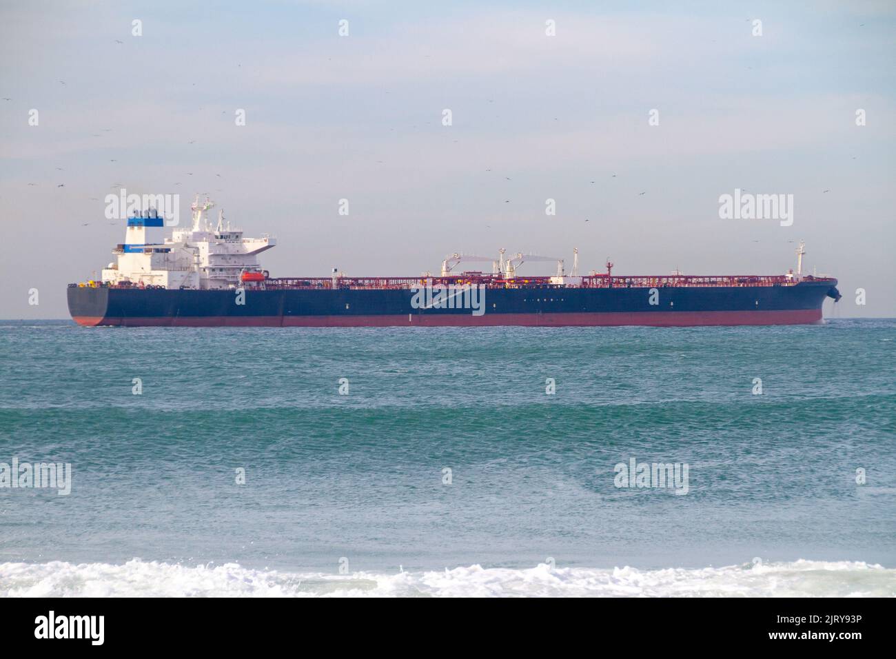 Oil tanker sailing on Copacabana beach in Rio de Janeiro, Brazil Stock ...