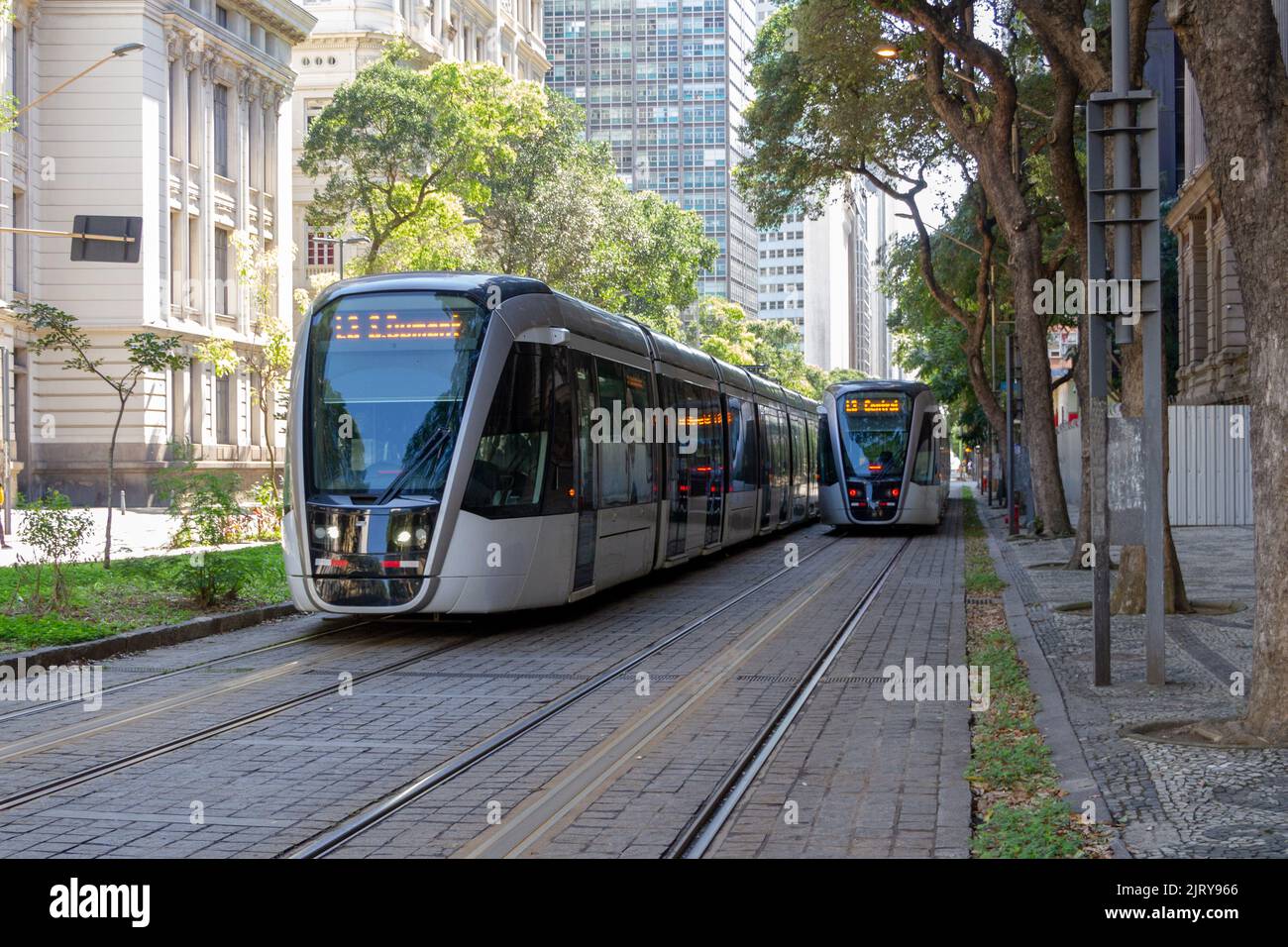 passenger transport train known as VLT in Rio de Janeiro, Brazil Stock ...