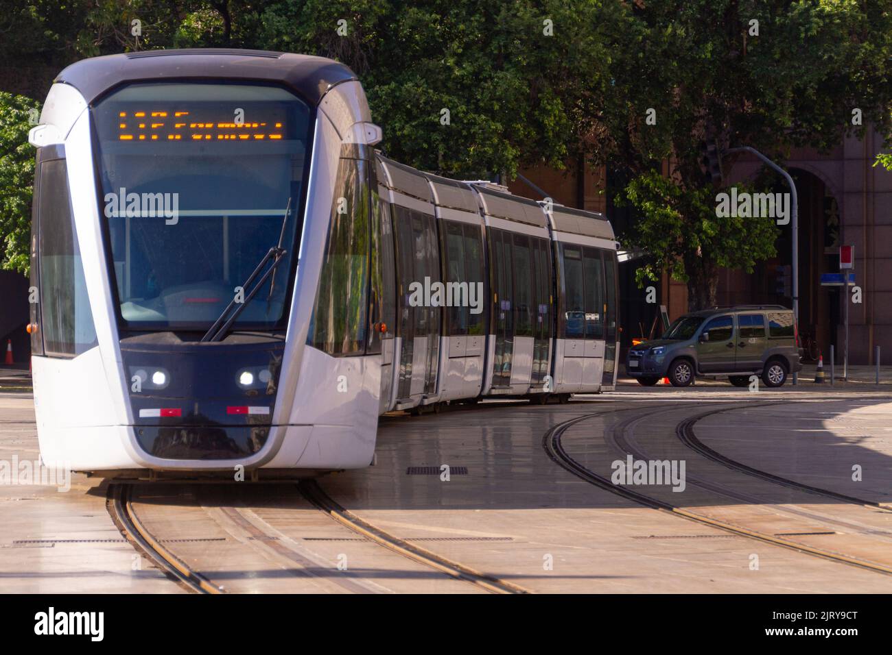 passenger transport train known as VLT in Rio de Janeiro, Brazil Stock ...