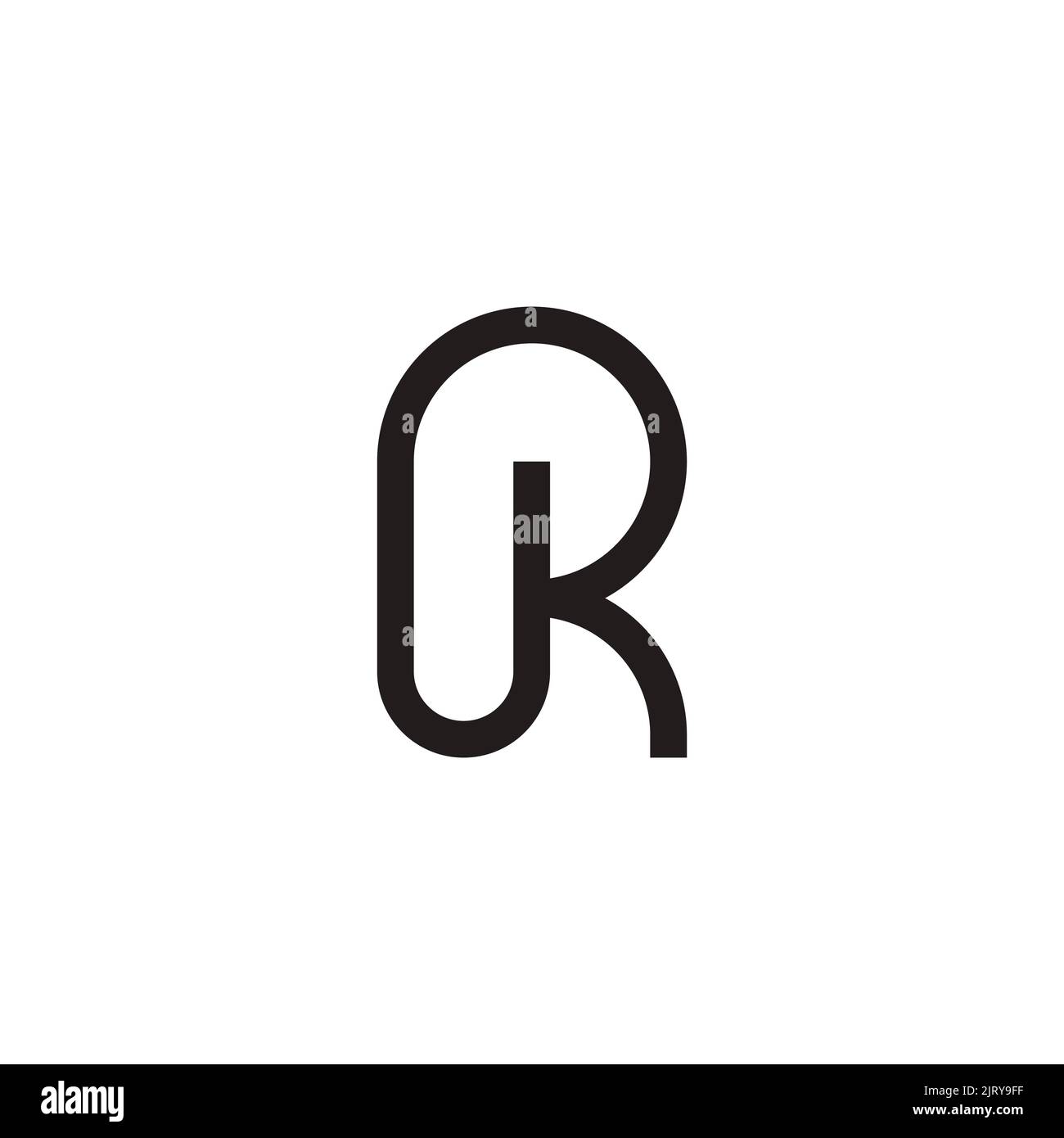 letter r k simple loop geometric line art logo vector Stock Vector ...