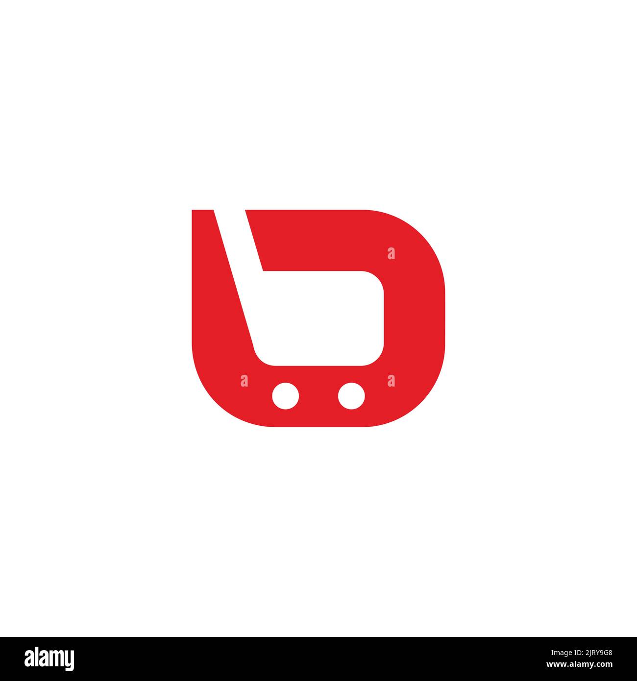 simple red shopping trolly symbol logo vector Stock Vector Image & Art ...