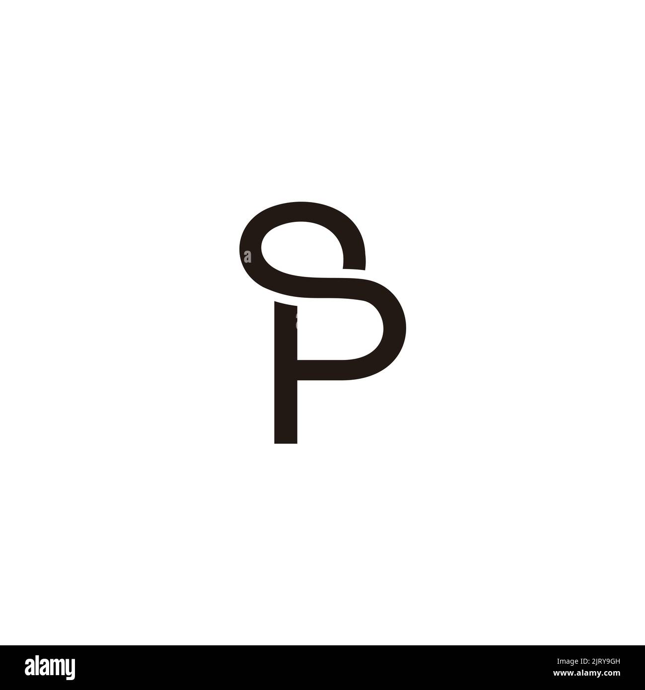 letter sp linked mono line logo vector Stock Vector Image & Art - Alamy