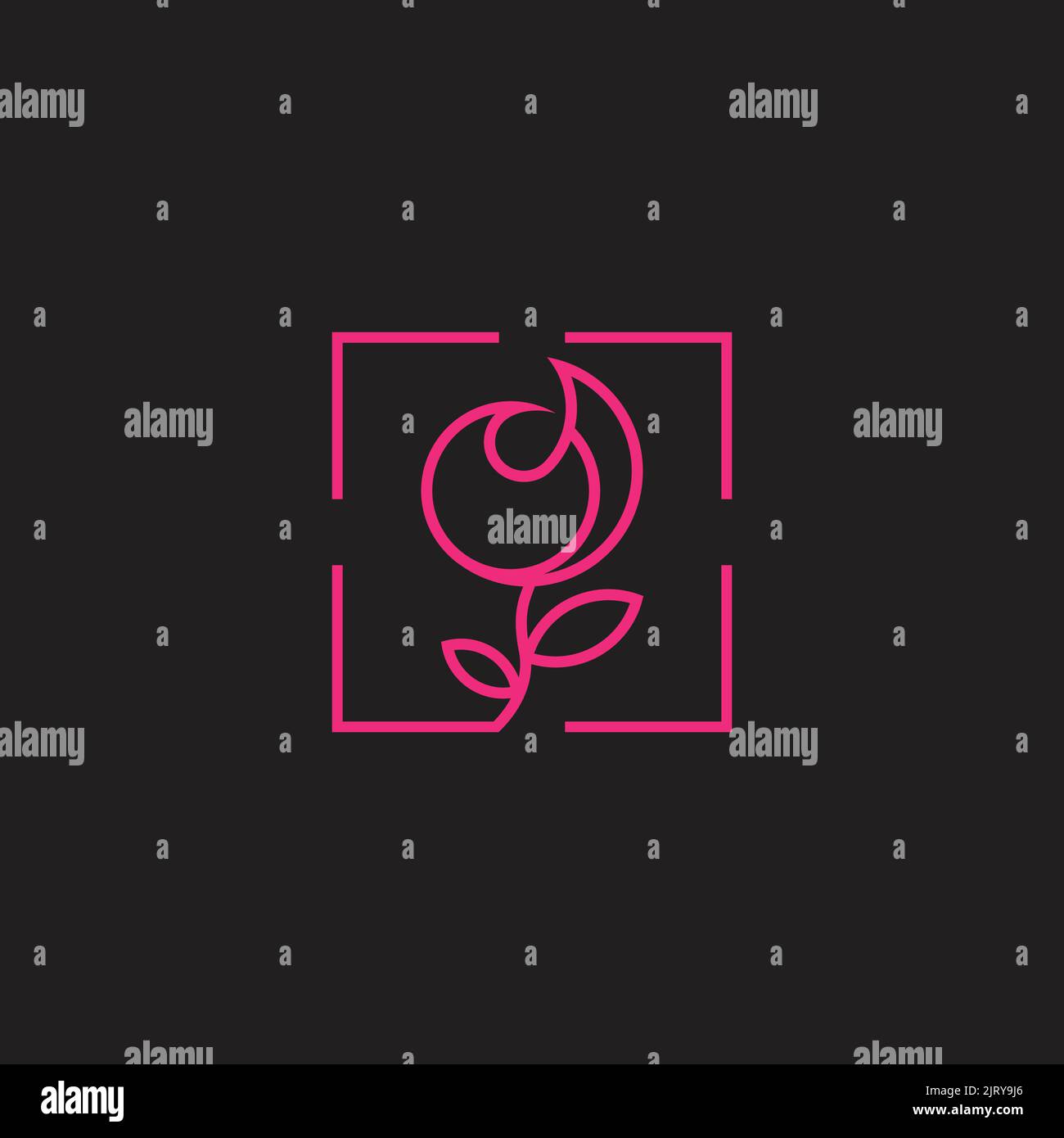 square frame rose flower monogram icon vector Stock Vector Image & Art ...