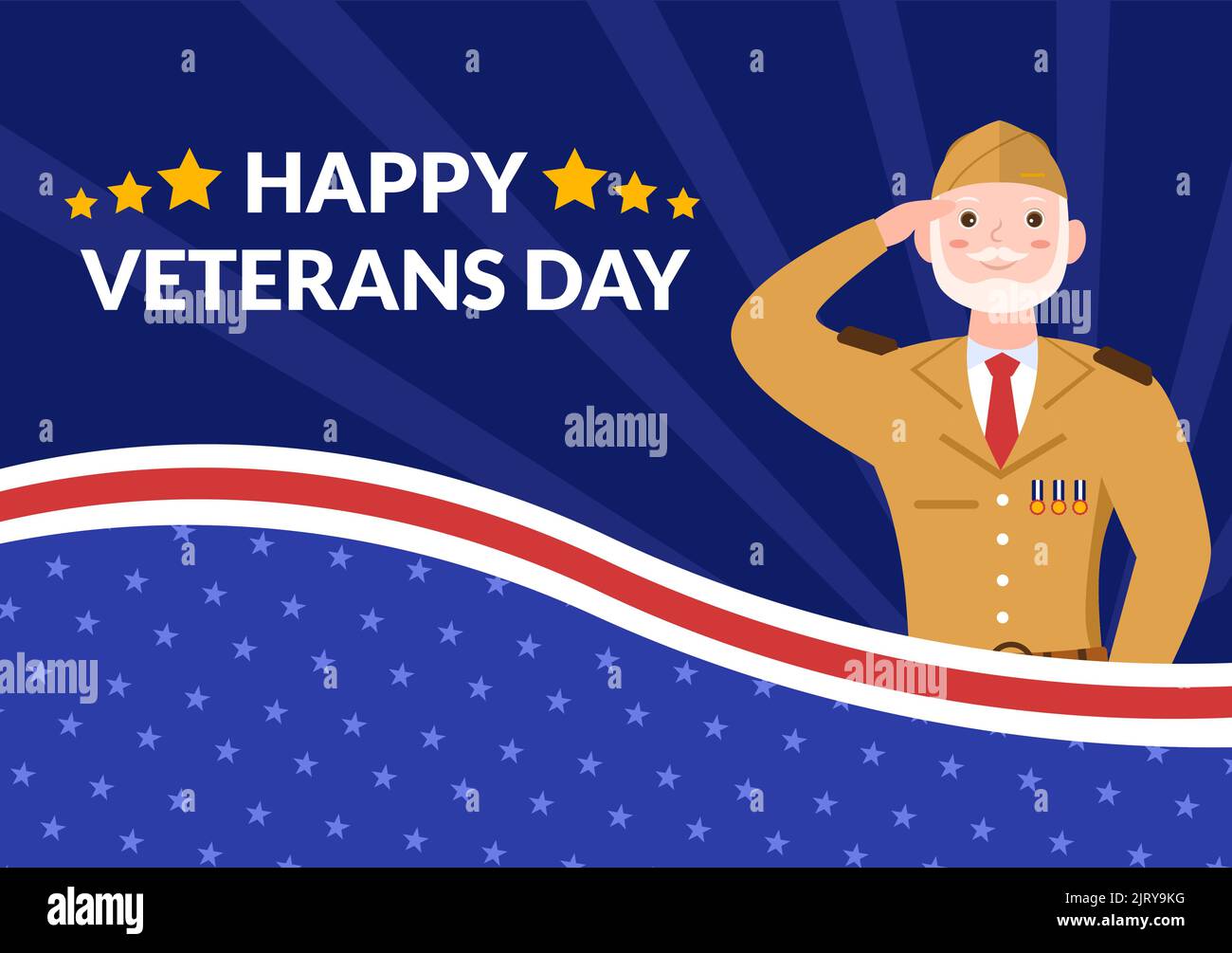 Veterans Day on November 11 Template Hand Drawn Cartoon Flat ...
