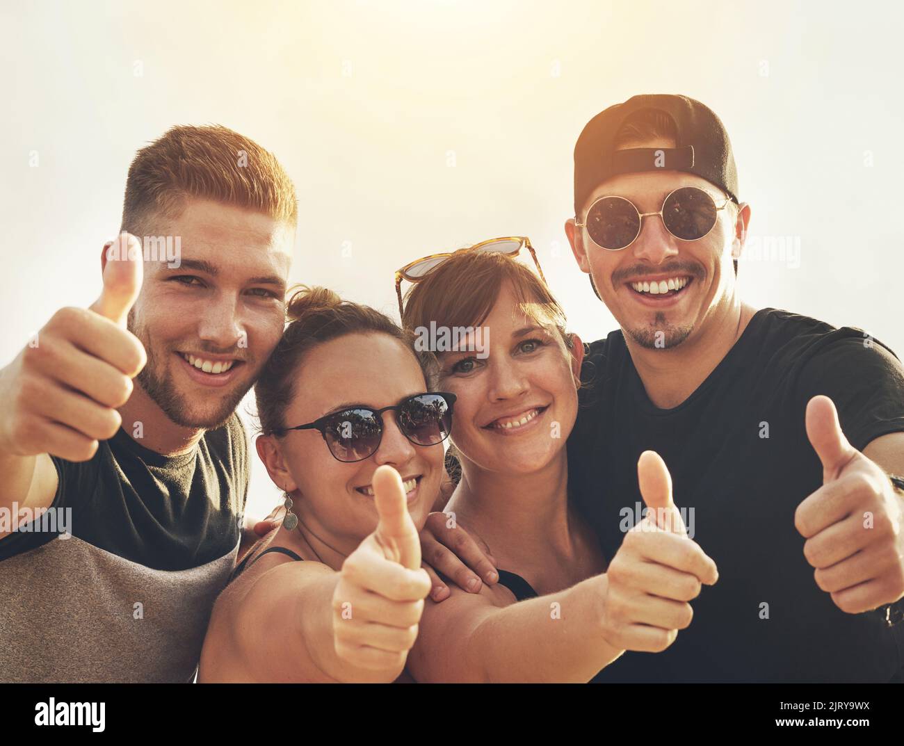 Positive friends thumbs up hi-res stock photography and images - Alamy