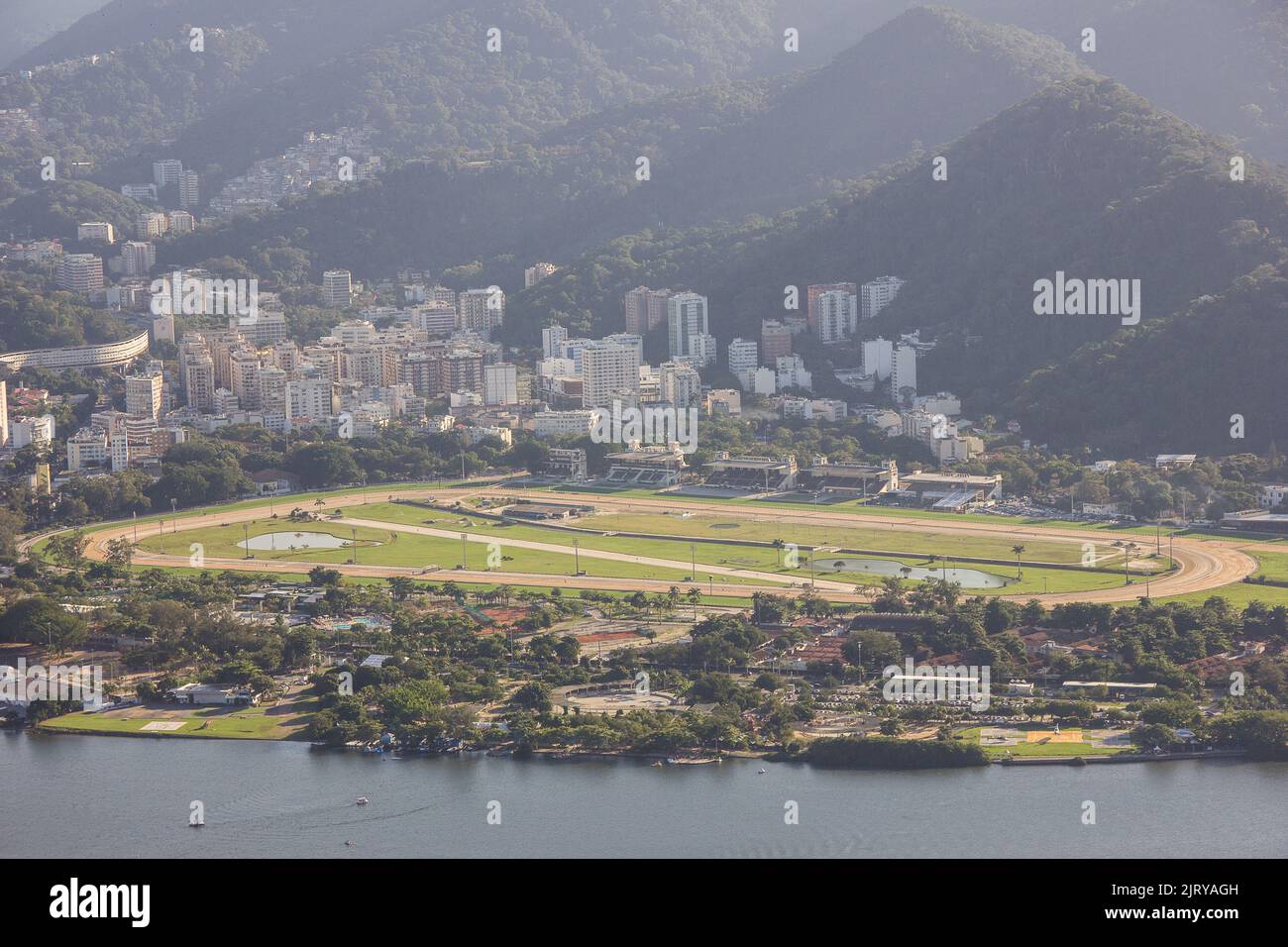 jockey Rio de Janeiro club seen from top of the hill the goats in ...