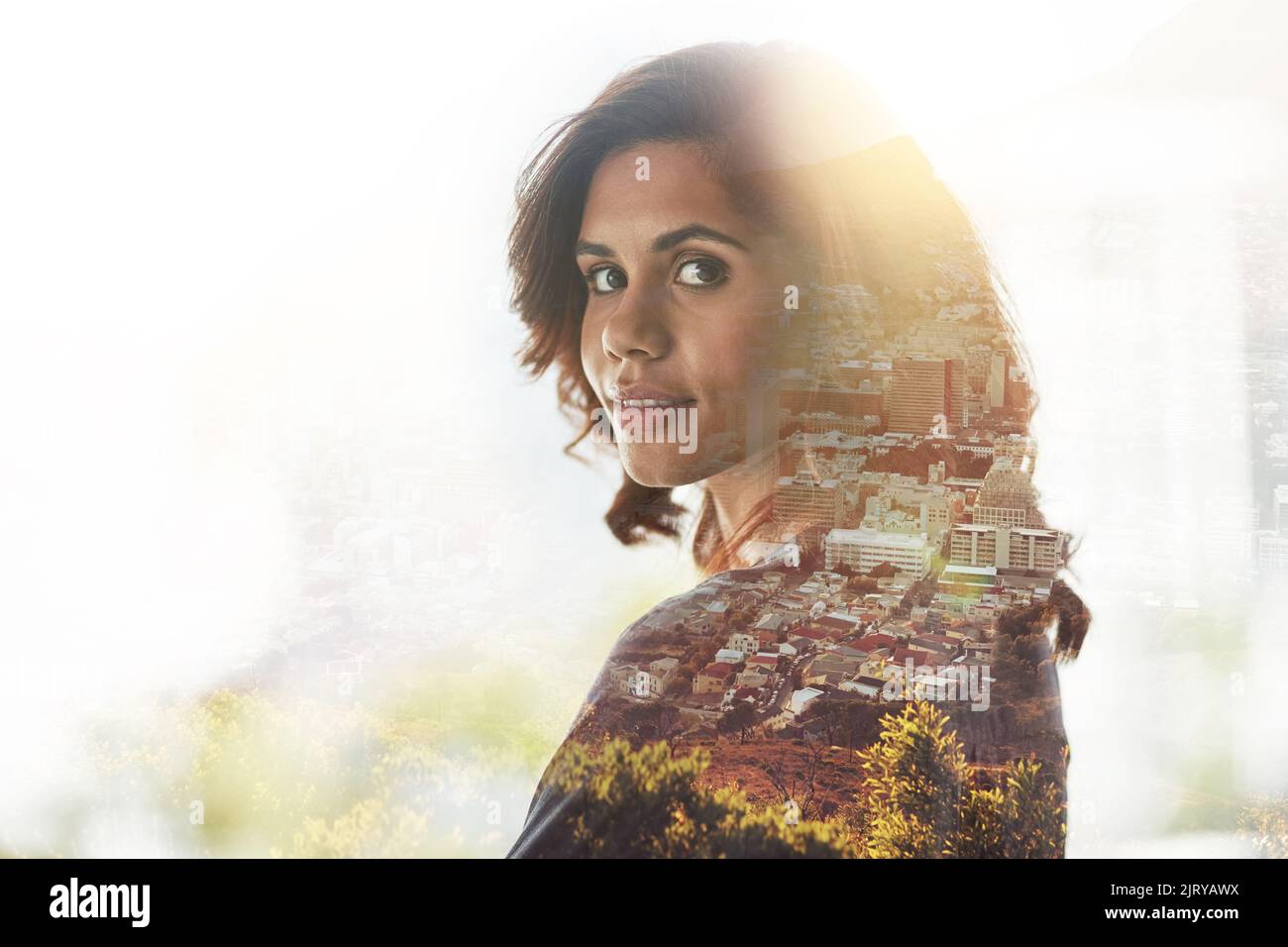 When it comes to success, Im a natural. Multiple exposure shot of young ...