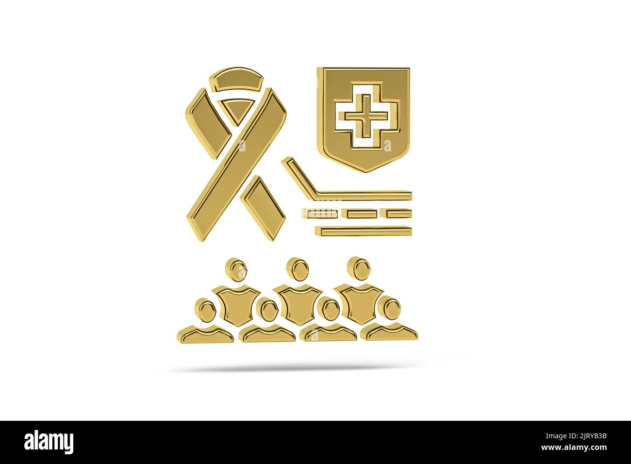 Golden 3d religious conflict icon isolated on white background - 3d ...