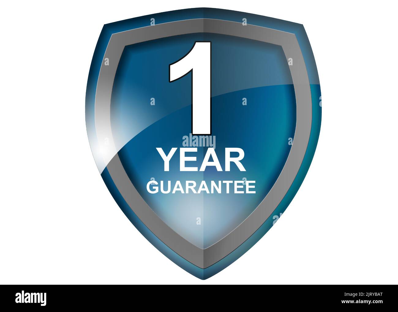 Security guaranteed one year shield, 3d rendering Stock Photo - Alamy
