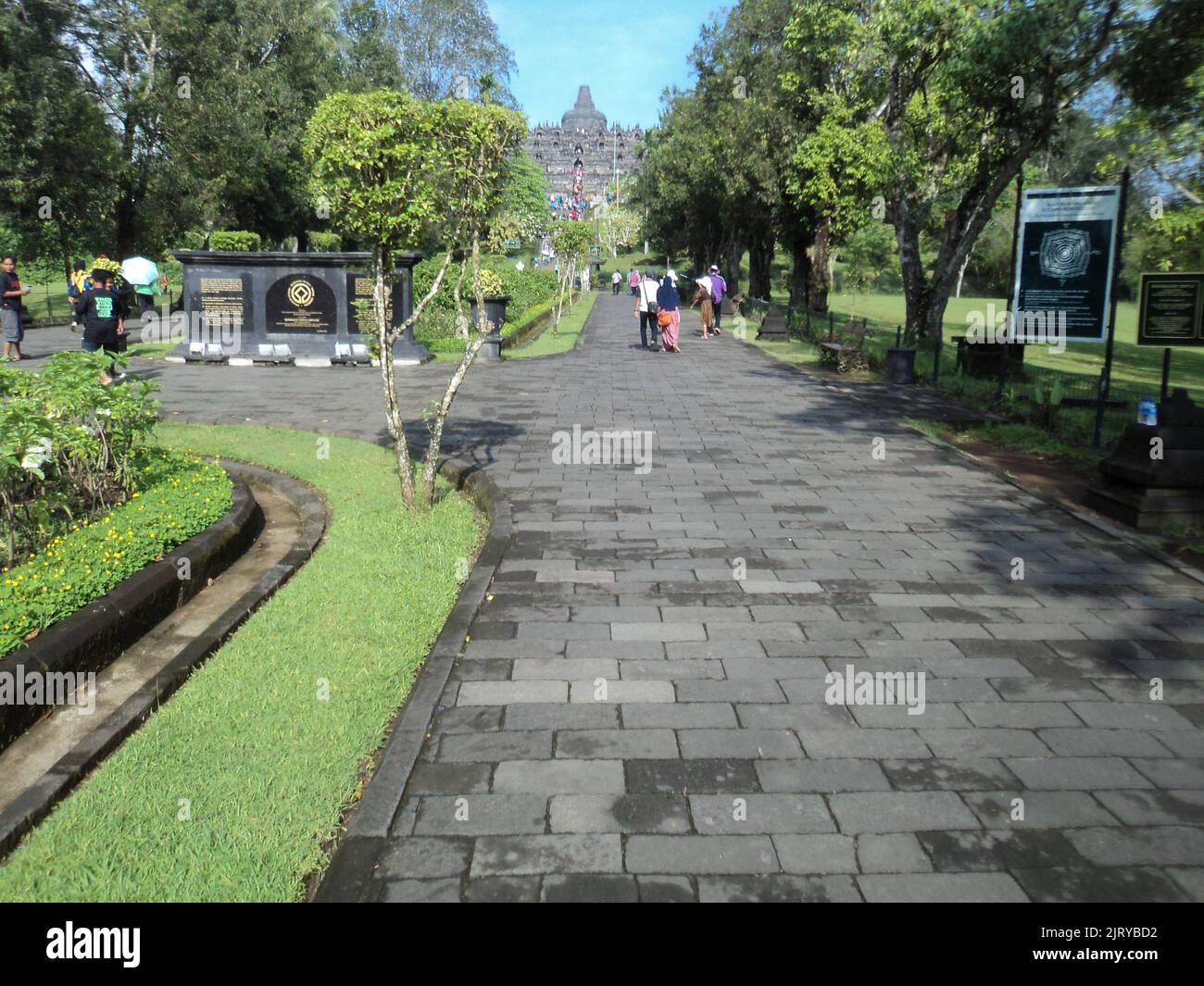 Magelang, INDONESIA, 1 Jan 2010 - Paving path in front of Borobudur ...