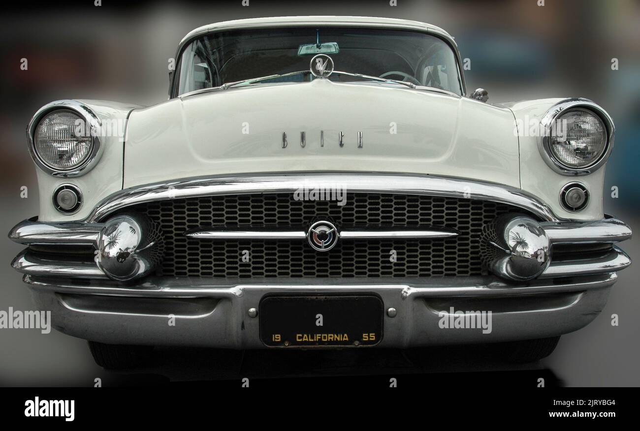 The 1955 Buick grille work is an example of the American automotive art ...