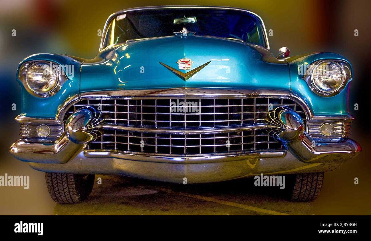 The 1954 Cadillac Fleetwood grille work is an example of the American ...