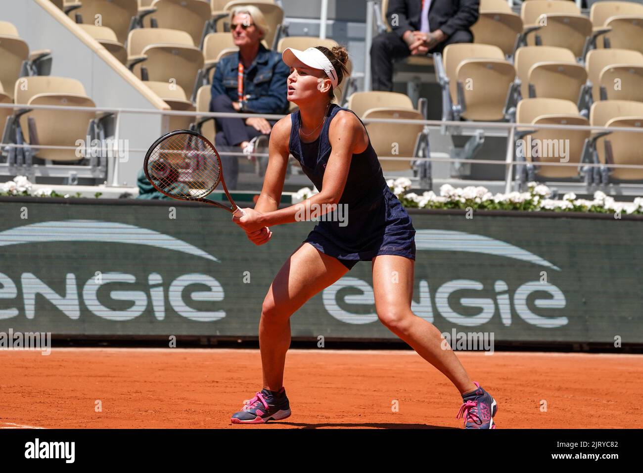 Professional tennis player Veronika Kudermetova of Russia in action ...