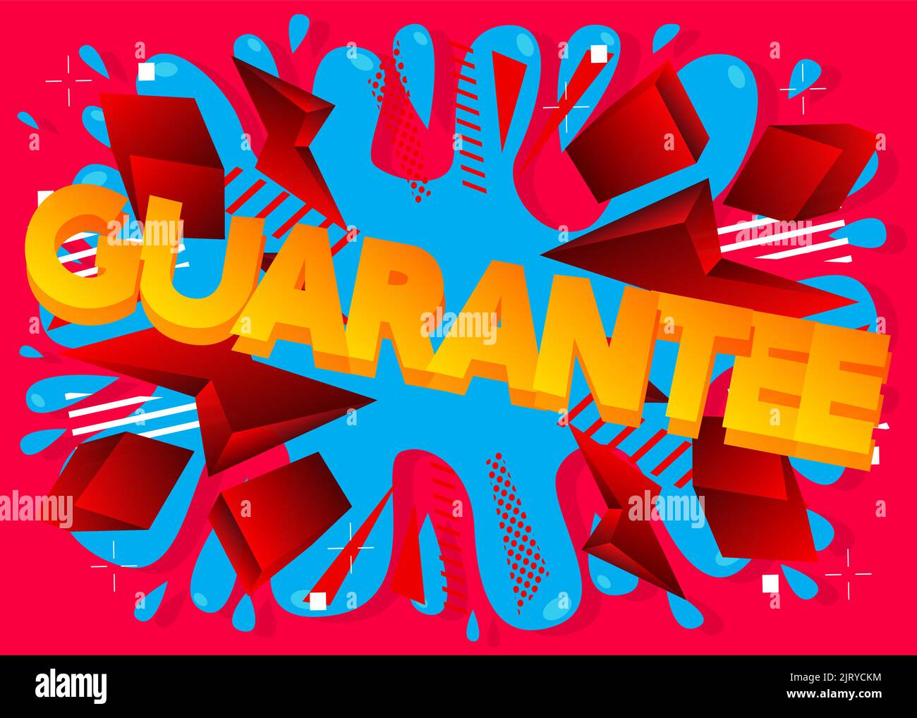 Guarantee. Word written with Children's font in cartoon style Stock ...