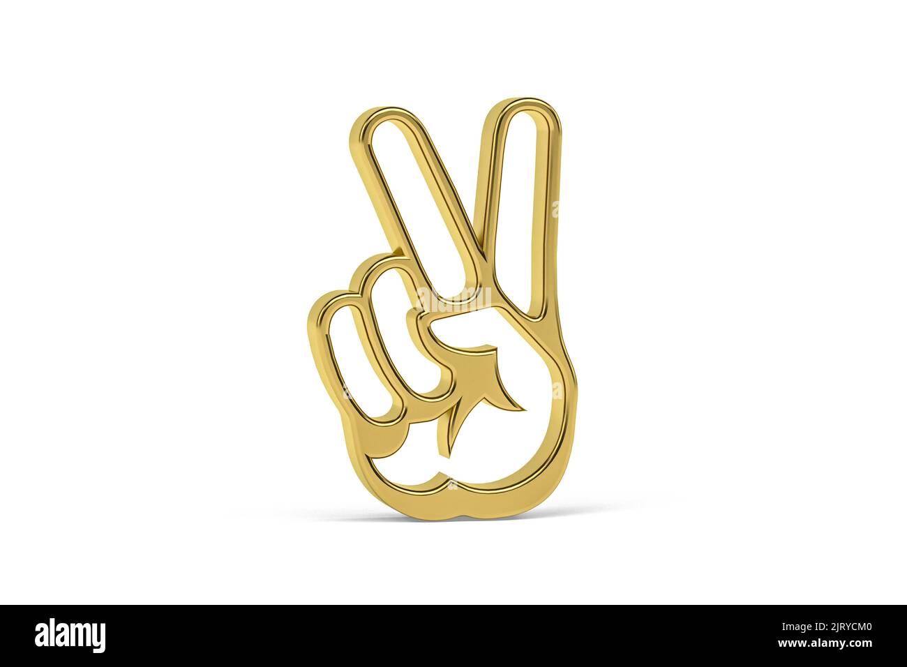 Golden 3d peace icon isolated on white background - 3d render Stock ...