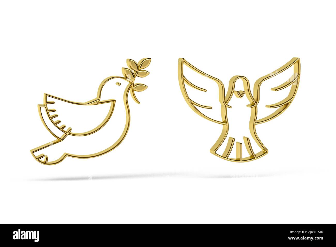 Golden 3d peace icon isolated on white background - 3d render Stock ...