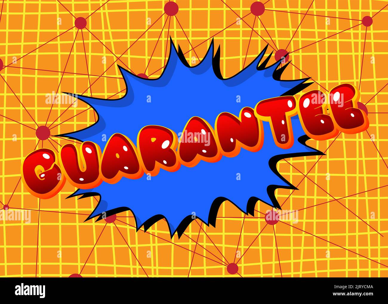 Guarantee. Word written with Children's font in cartoon style Stock ...