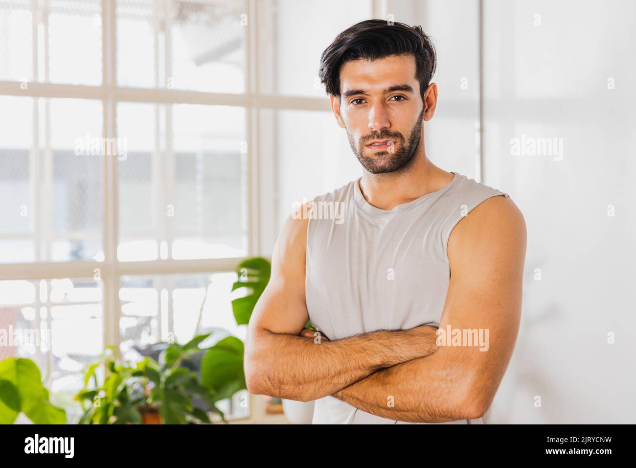 Portrait of sport man, smart and good looking Stock Photo - Alamy