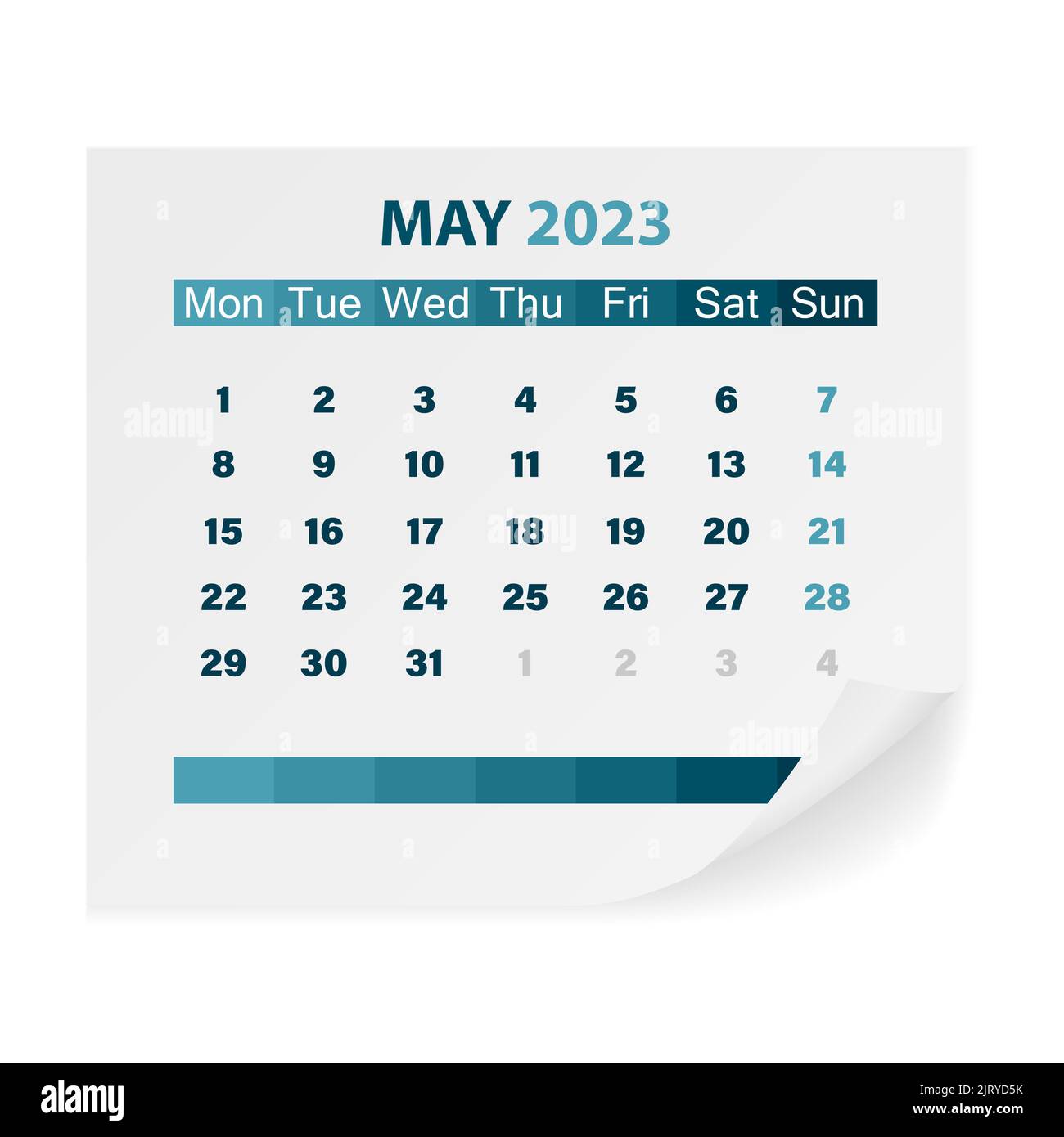 Calendar May 2023 on a white background. Vector illustration Stock ...