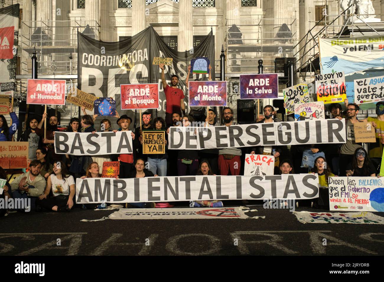 Buenos Aires, Argentina; August 25, 2022: Protest in the Congress ...