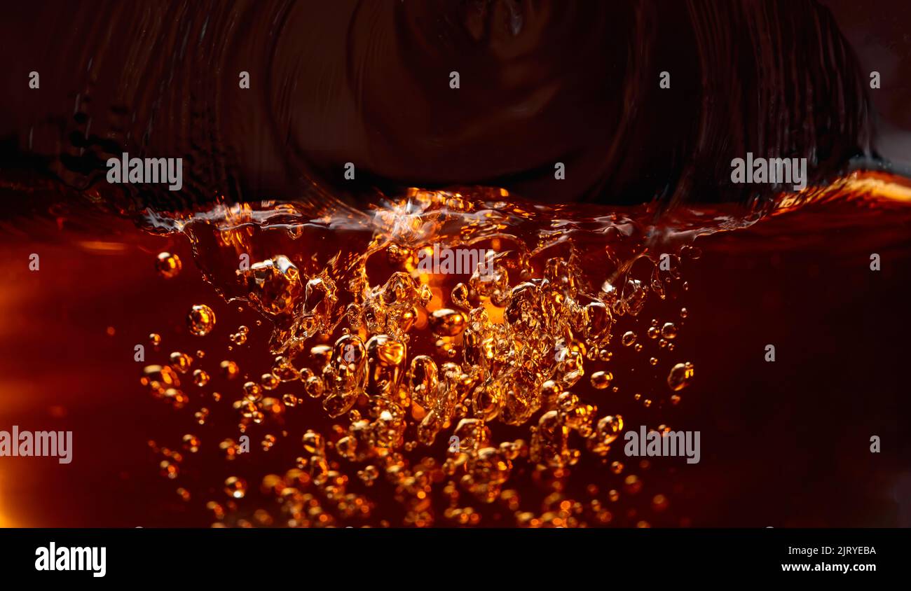 Texture of cooling summer's drink with bubbles. Macro shot Stock Photo ...