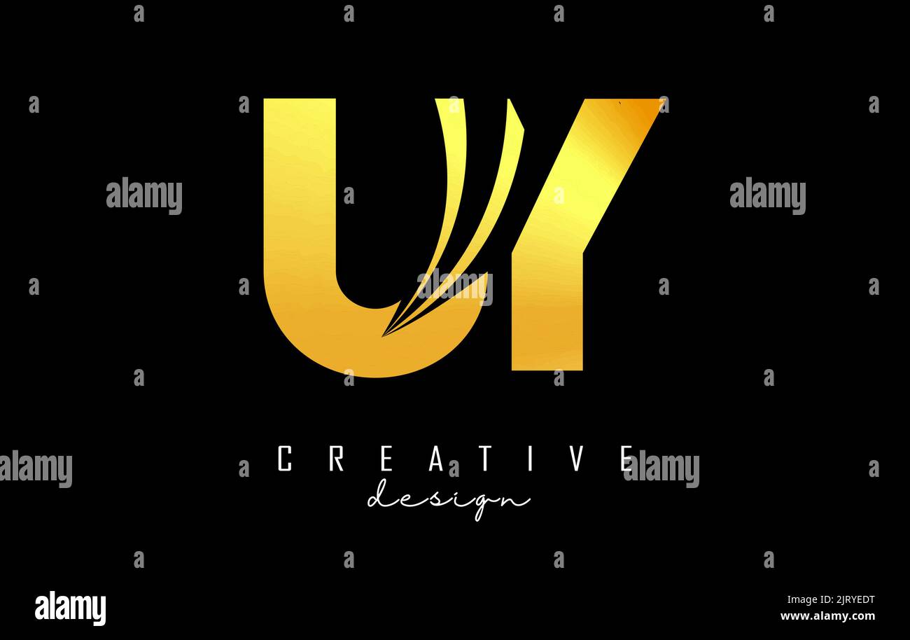 Creative colorful letter Uy u y logo with leading lines and road ...