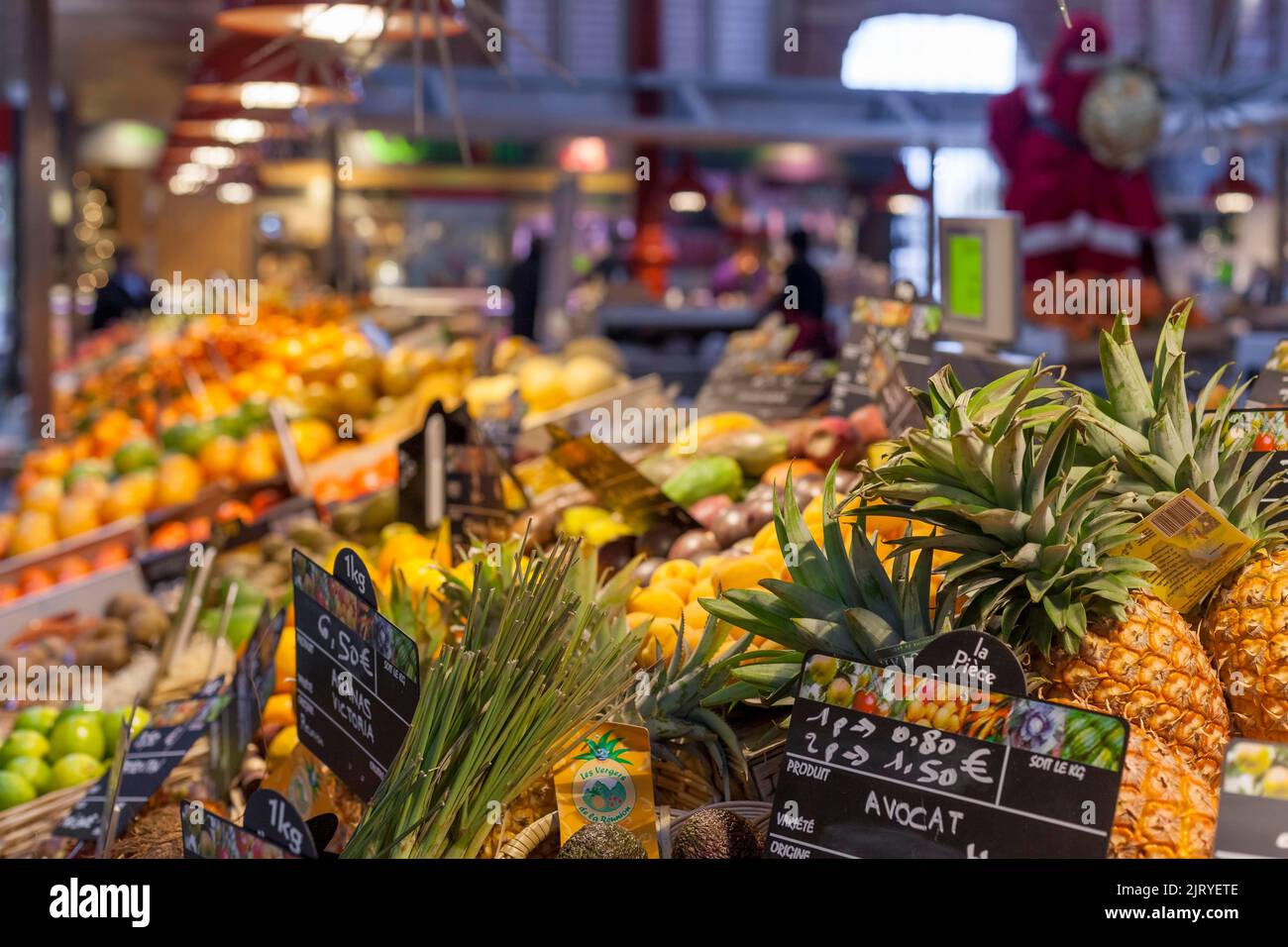 Historic market hall Marche couvert, fruit and vegetable sale, Colmar ...