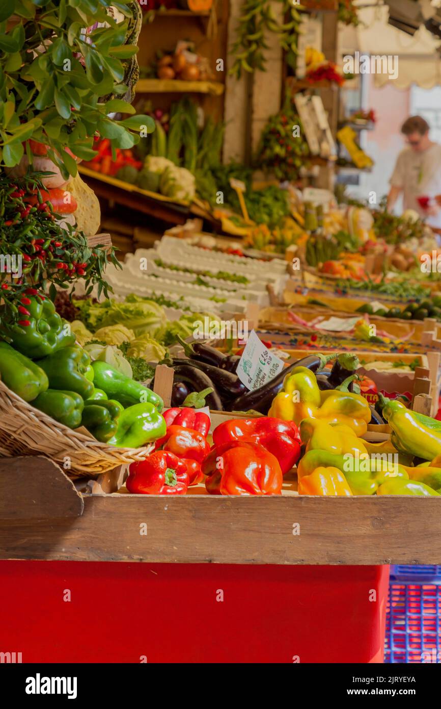 Market stall with various vegetables, Venice, Italy Stock Photo - Alamy