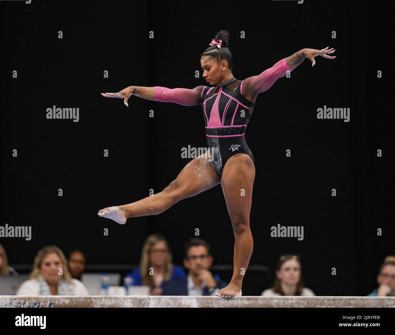 August 21, 2022: Jordan Chiles competes on the balance beam during the ...