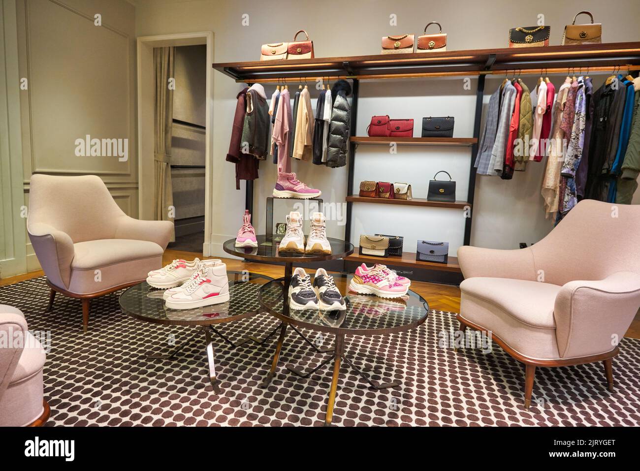 KUALA LUMPUR, MALAYSIA - CIRCA JANUARY, 2020: interior shot of Coach ...