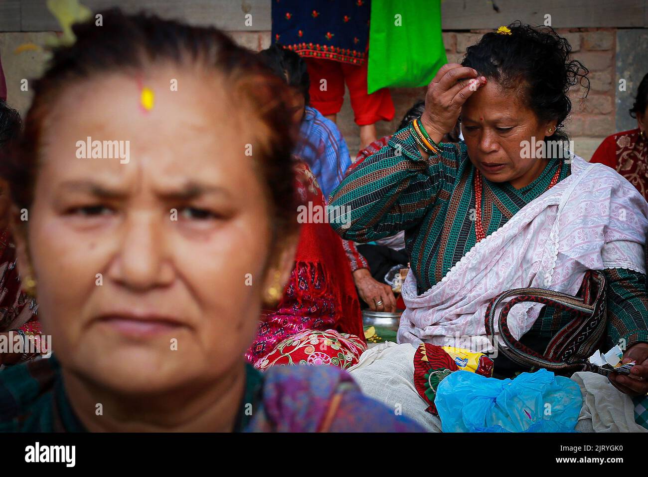 Bhaktapur, Bagmati, Nepal. 27th Aug, 2022. A woman performing ...