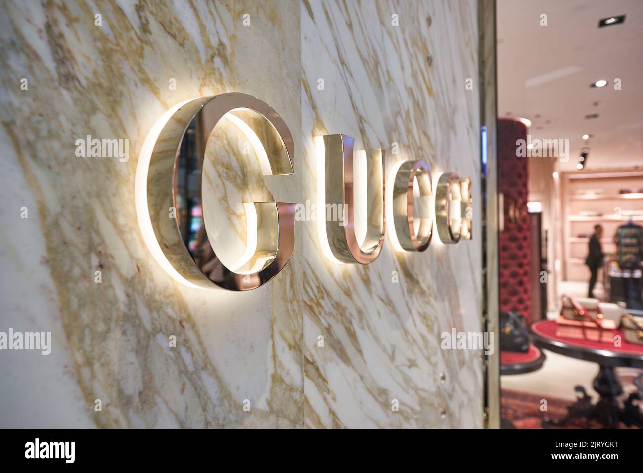 KUALA LUMPUR, MALAYSIA - CIRCA JANUARY, 2020: close up shot of Gucci ...