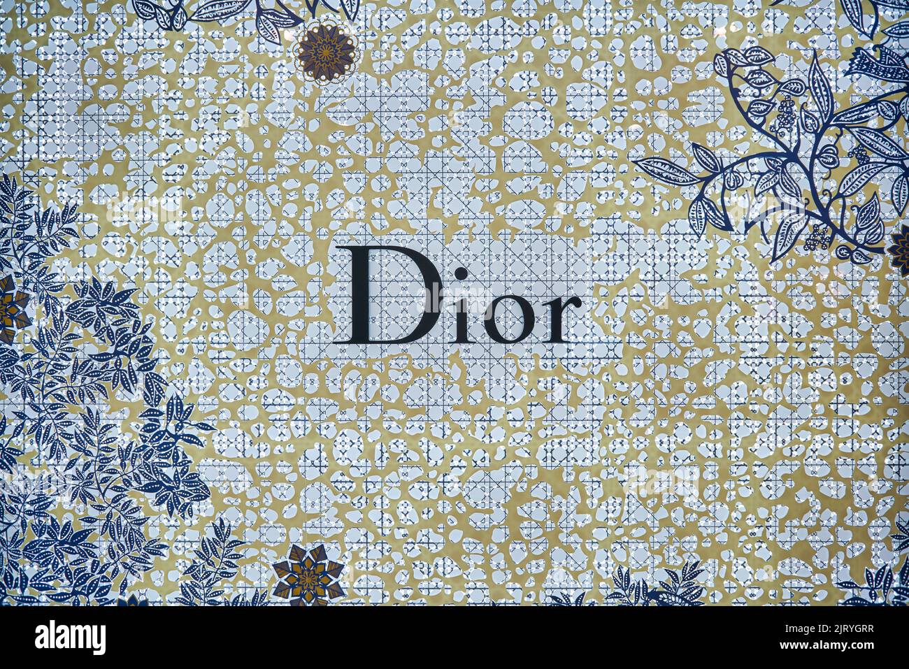 KUALA LUMPUR, MALAYSIA - CIRCA JANUARY, 2020: Dior sign at storefront ...