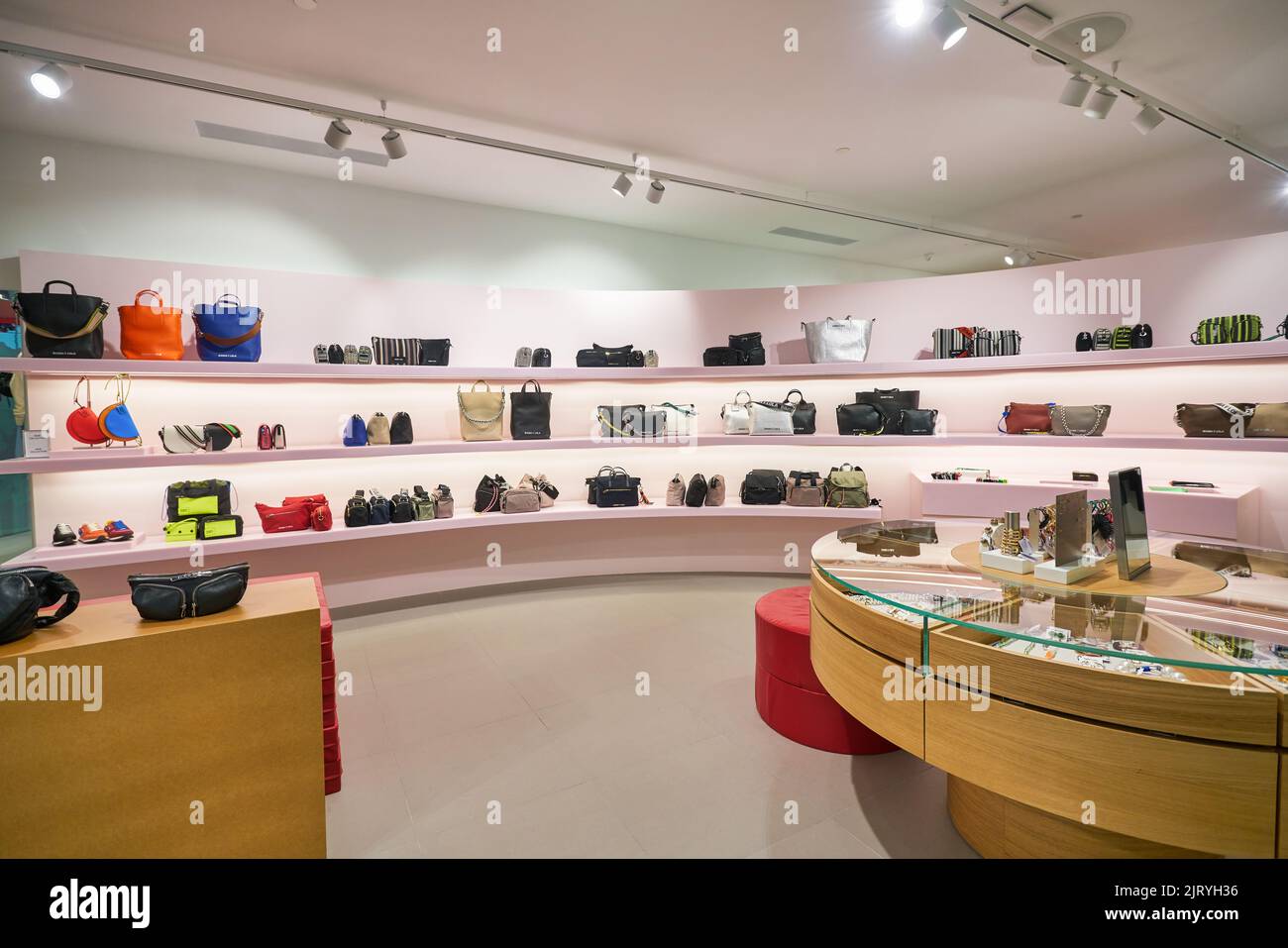 KUALA LUMPUR, MALAYSIA - CIRCA JANUARY, 2020: bags on display at Bimba ...