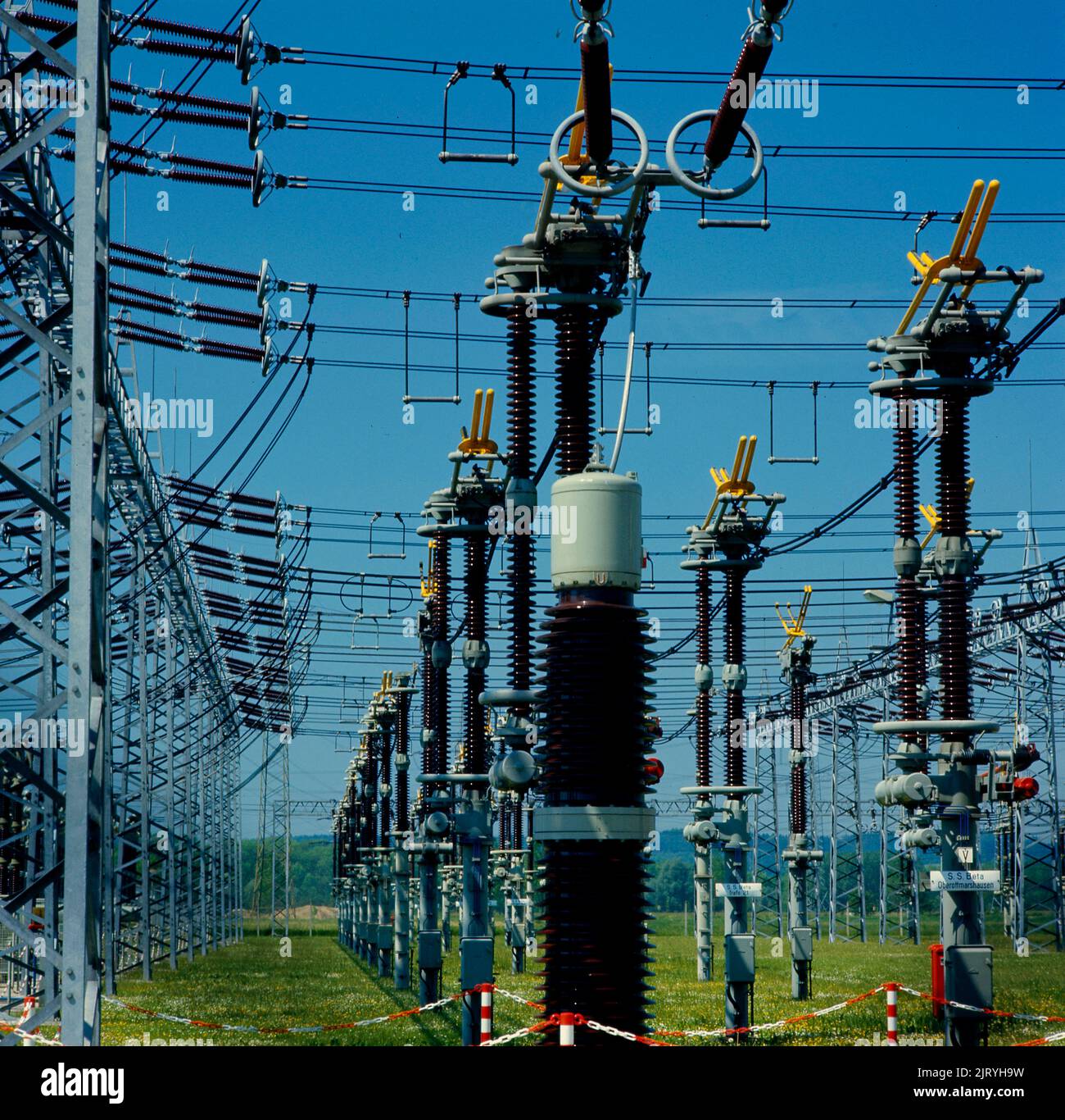 Power lines, overhead line, supply lines, electrosmog, environmental ...