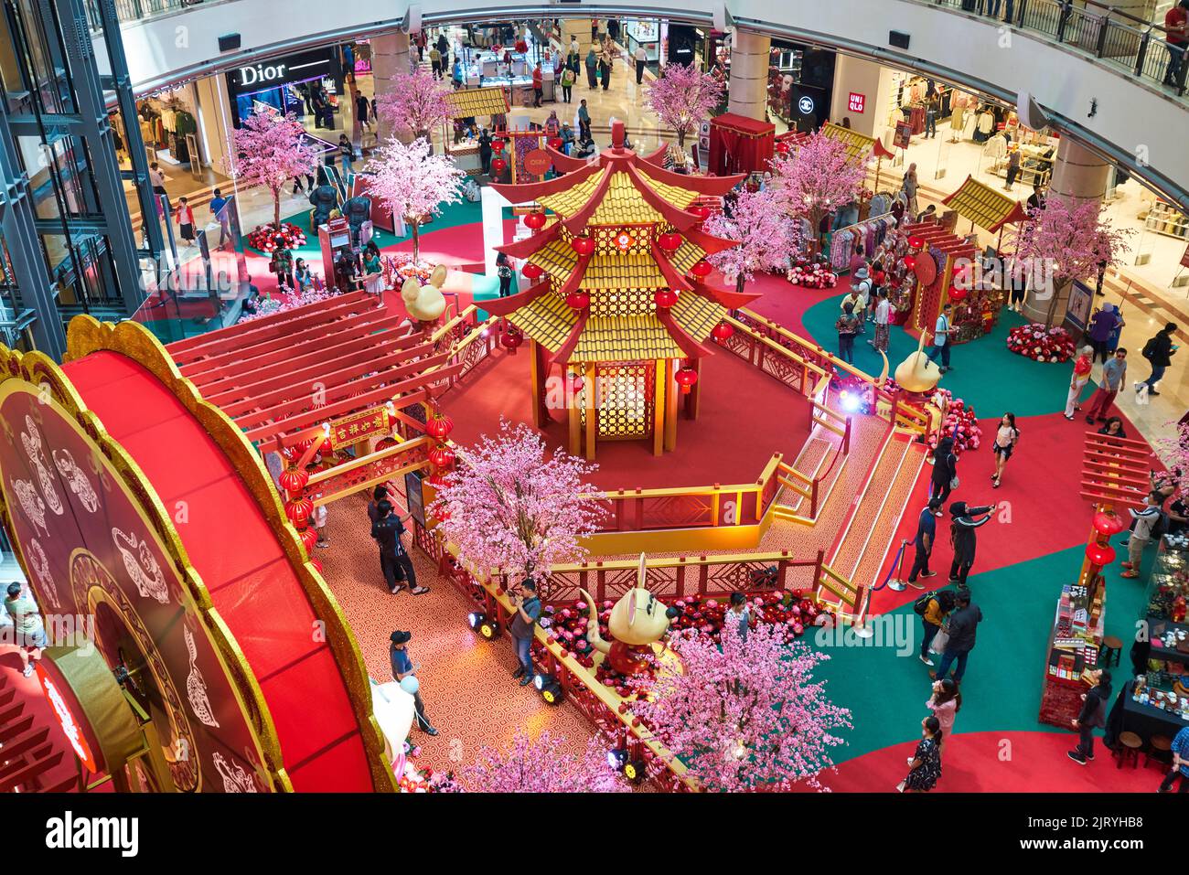 KUALA LUMPUR, MALAYSIA - CIRCA JANUARY, 2020: Chinese New Year decorations as seen at Suria KLCC ...
