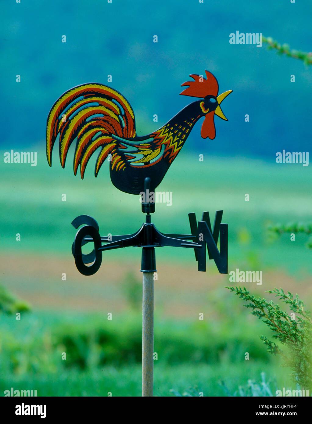 Coloured weathercock, wind meter, wind direction, Colored weathercock, anemometer, wind ...