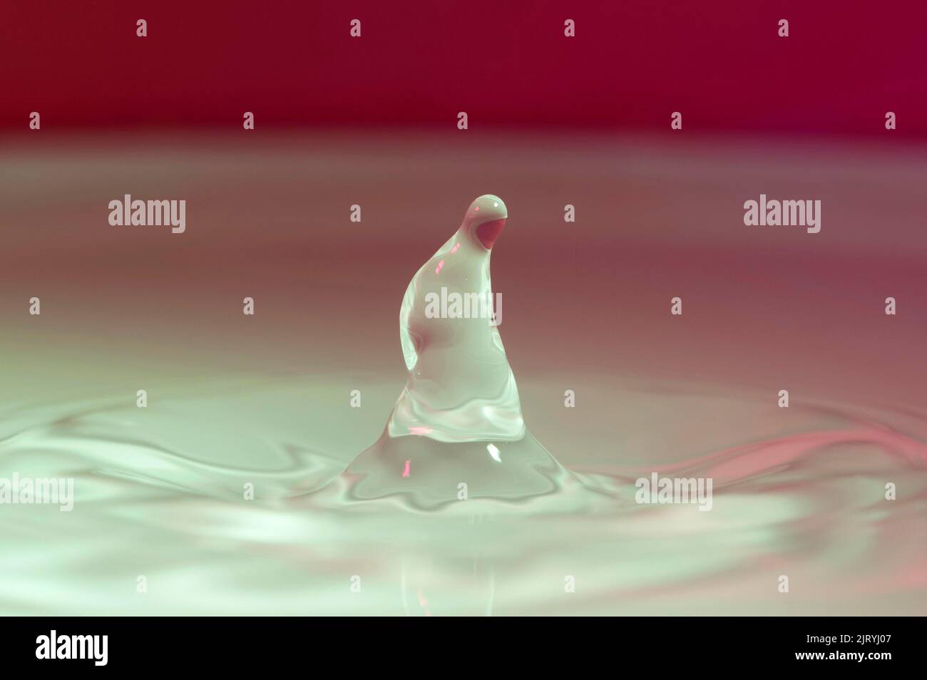 Madonna figure, highspeed photography of drops of a water column ...