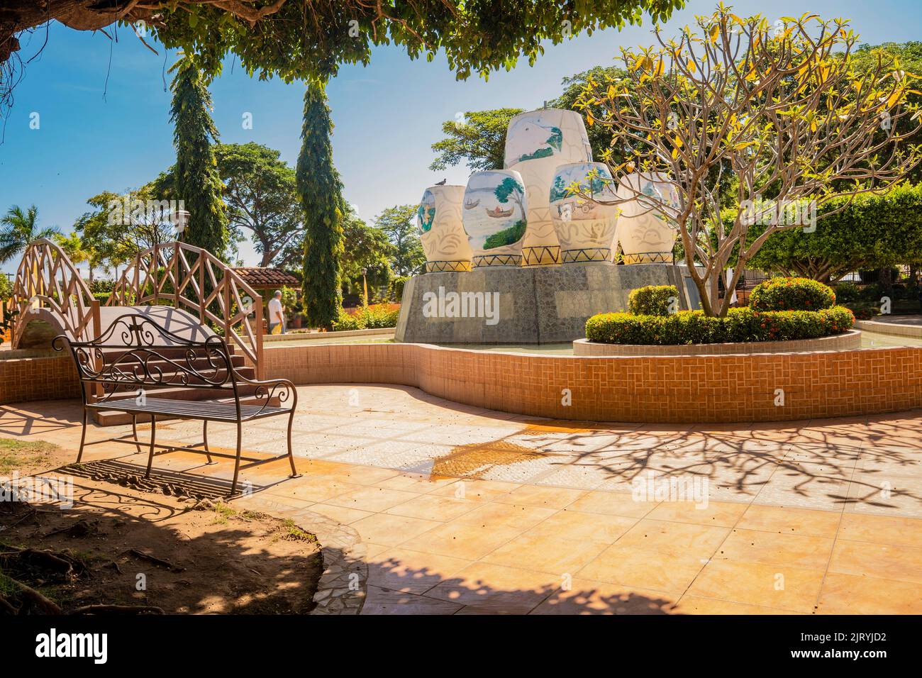Traditional park of Nagarote, Nicaragua. A nice and relaxed park with a ...