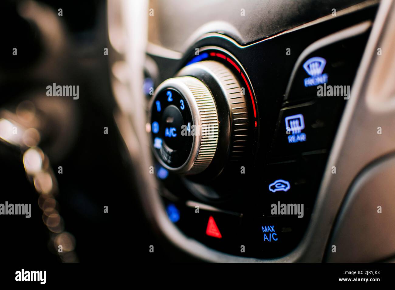 Side view of a car air conditioning control panel. Air conditioning ...
